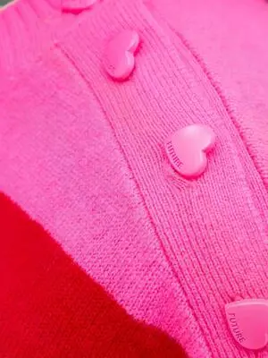 From Future Striped Heart-button Sweater