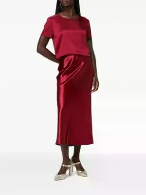 Max Mara Satin-finish Silk Midi Skirt