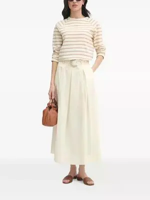 GAUDI Belted Pleated Skirt - Neutrals