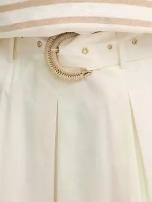 GAUDI Belted Pleated Skirt - Neutrals
