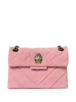 Kurt Geiger The Kensington Quilted Suede Shoulder Bag - Pink