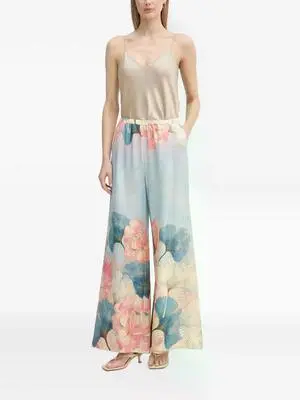 GAUDI Floral Print Wide-leg Trousers