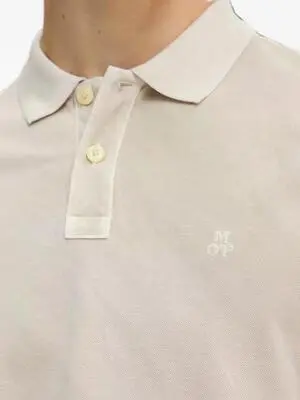 Marc O'polo Logo-embroidered Piqué Polo Shirt - Neutrals