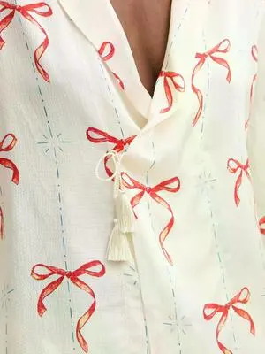 FORTE_FORTE Le Noeud D'argent" Wrap Top