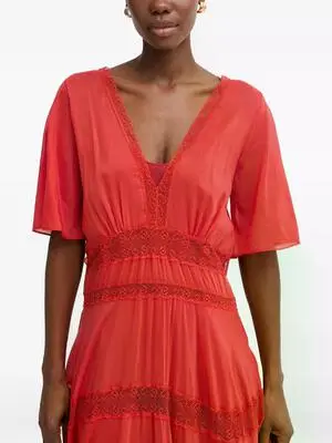 FORTE_FORTE Lace-trim Tiered Dress