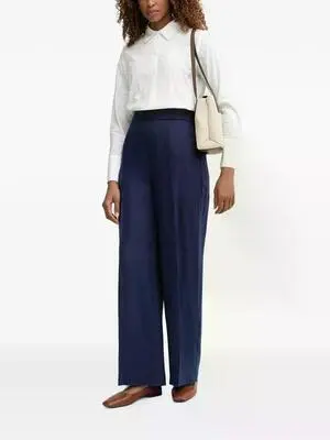 BENETTON Wide-leg Elasticated-waist Trousers - Blue