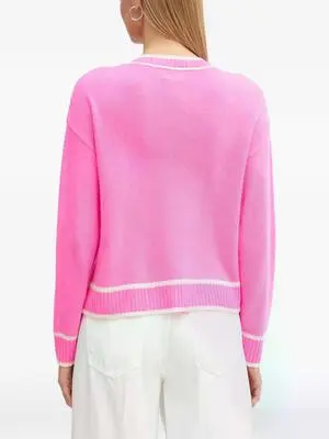From Future Striped Trim V-neck Sweater