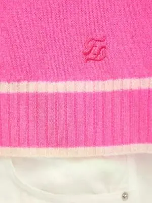 From Future Striped Trim V-neck Sweater