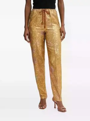 FORTE_FORTE Les Folies Jacquard Drawstring Trousers - Gold