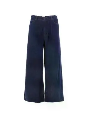 Max Mara Elasticated-waist Wide-leg Jeans - Blue