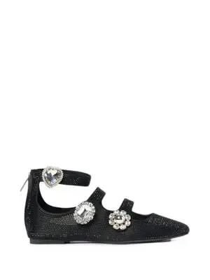 Kurt Geiger Crystal-embellished Pointed-toe Flat-pumps - Black