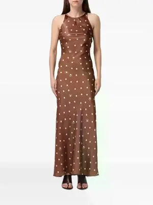 MC2 SAINT BARTH Polka-dot Maxi Dress - Brown