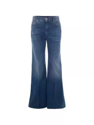 Sportmax Logo-patch Flared-leg Jeans - Blue