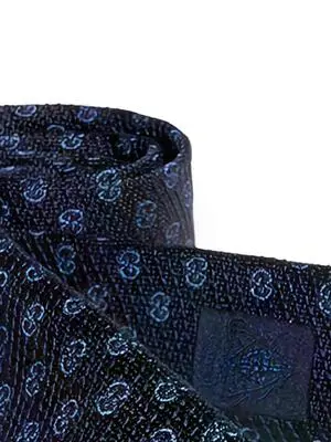 Gucci Gg Jacquard Silk Neck Tie - Blue