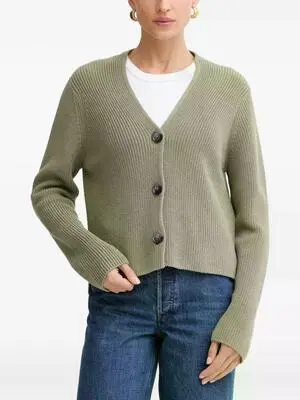 Marc O'polo Ribbed-knit V-neck Cardigan - Green