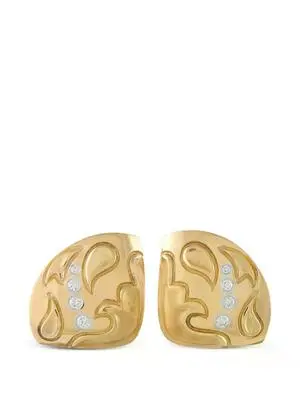 MICHAEL BONDANZA 18k Yellow Diamond Clip-on Earrings - Gold