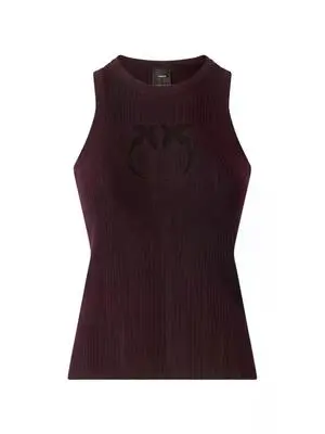 Pinko Love Birds Cut-out Ribbed Tank Top - Purple