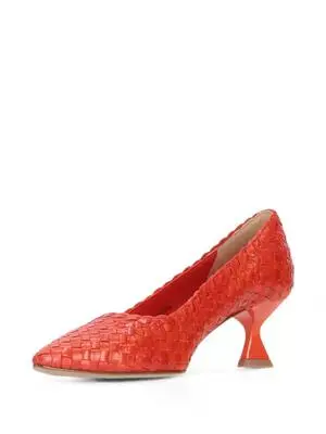 LA ROSE Carol Woven Pointed-toe Pumps