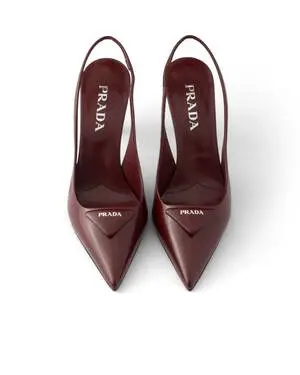 Prada Brushed Leather Slingback Pumps