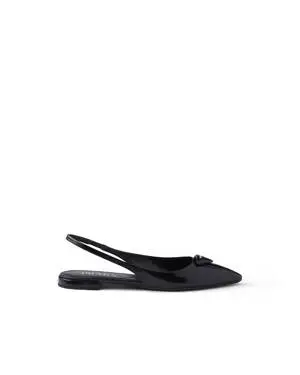 Prada Brushed Leather Ballerina Slingbacks