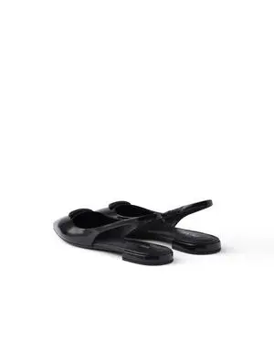 Prada Brushed Leather Ballerina Slingbacks