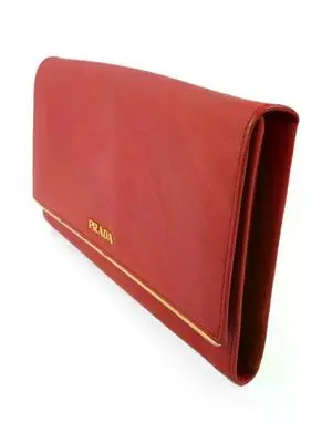 Prada Logo-detail Calfskin Long Wallet
