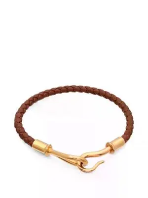 Hermès Jumbo H Braided-leather Bracelet