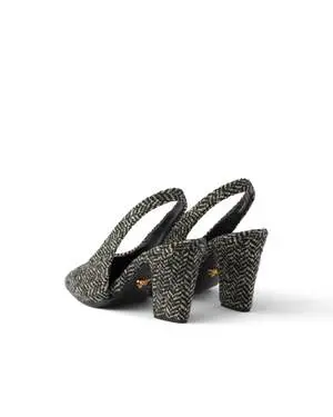 Prada Chevron Slingback Pumps - White