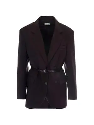 P.a.r.o.s.h Belted Double-breasted Blazer - Brown