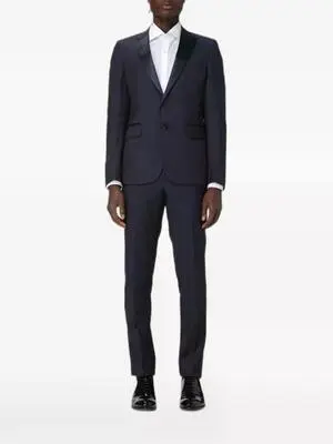 Brian Dales Peak-lapel Wool Suit - Blue