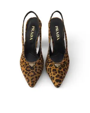 Prada Printed Leather Slingback Pumps