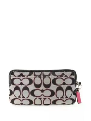 COACH VINTAGE Monogram Print Wristlet Clutch Bag
