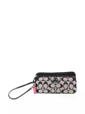 COACH VINTAGE Monogram Print Wristlet Clutch Bag