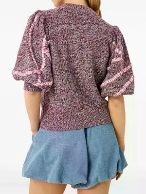 MARIE OLIVER Gail Embroidered Puff Sleeve Top