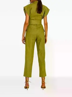 MOOS STUDIO Belted Cap-sleeve Jumpsuit