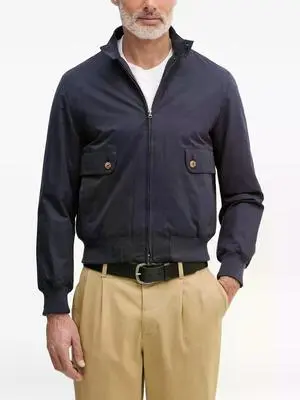 BENETTON High-neck Zip-up Bomber Jacket - Blue