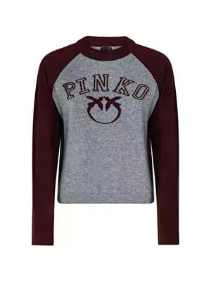 Pinko Logo-intarsia Raglan-sleeve Top