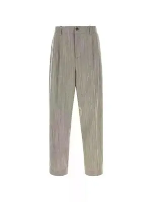GOLDEN GOOSE Pleated Herringbone Trousers