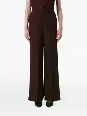HANITA High-waisted Wide-leg Palazzo Pants - Brown