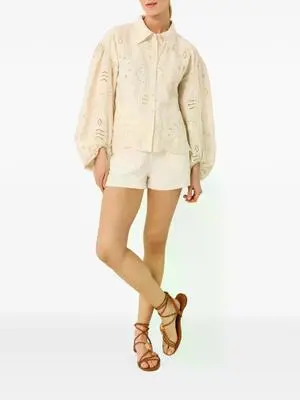MARIE OLIVER Ivana Broderie-anglaise Shirt - Neutrals