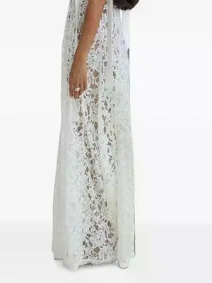 MOOS STUDIO Whisper Lace Tie-fastening Maxi Gown