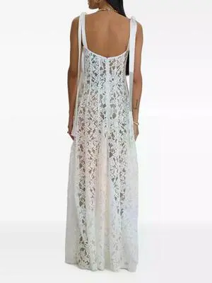 MOOS STUDIO Whisper Lace Tie-fastening Maxi Gown