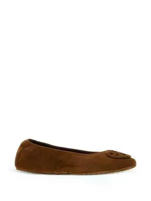 Tory Burch Reva Suede Ballet Flats - Brown