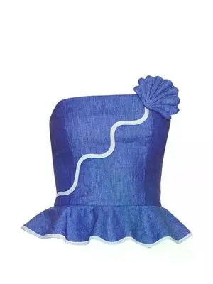 Azulu Vaiana Peplum Top - Blue