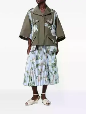 Antonio Marras Pleated Midi Skirt With Floral Print