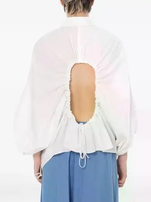 MEIMEIJ Balloon Sleeve Cut-out Shirt