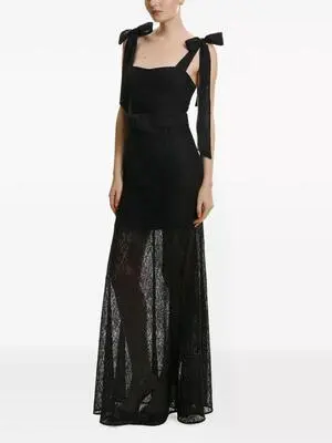 LITA COUTURE Ribbon-strap Maxi Dress