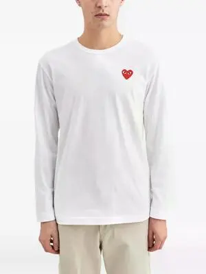 Play Comme Des Garcon Long-sleeved Heart-patch T-shirt