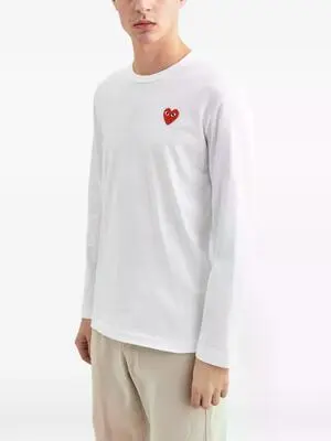 Play Comme Des Garcon Long-sleeved Heart-patch T-shirt