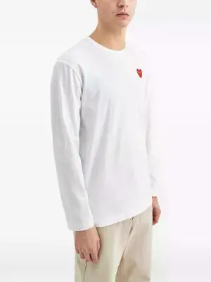 Play Comme Des Garcon Long-sleeved Heart-patch T-shirt